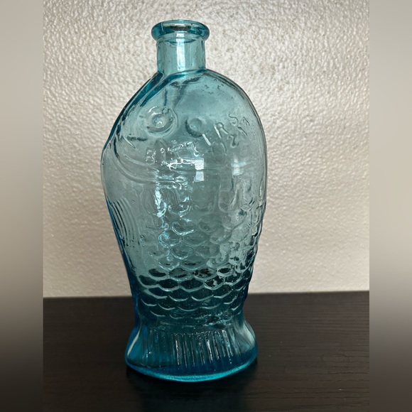 Accents | Vintage Blue Glass Fischs Bitters Fish Bottle | Poshmark